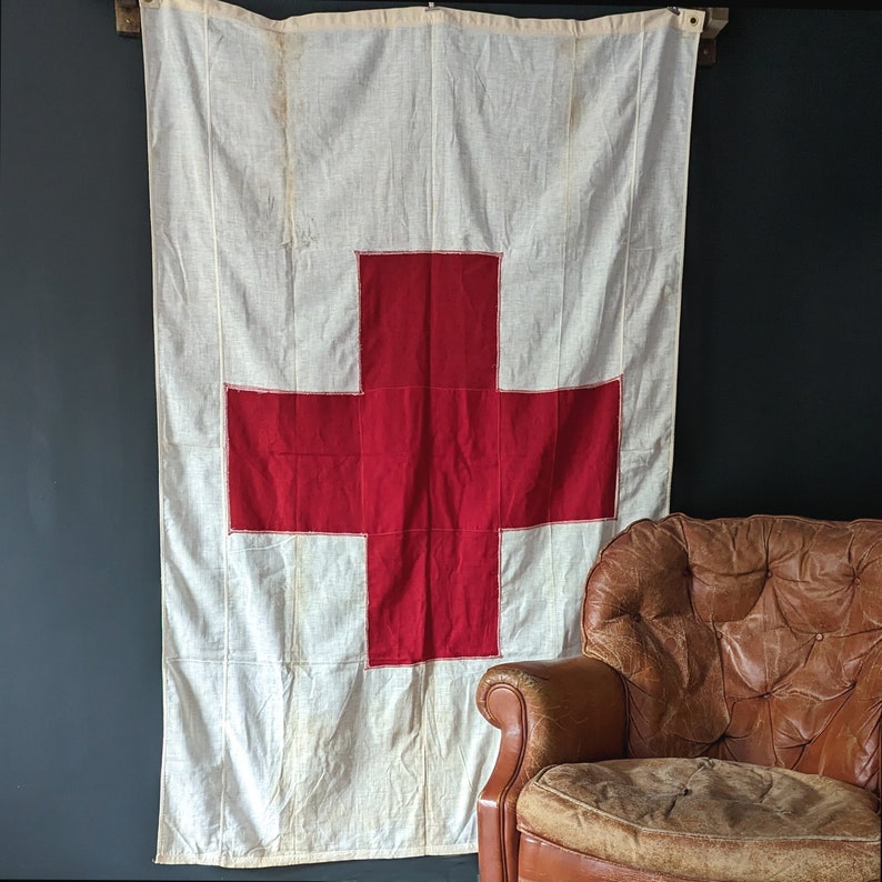 American Red Cross Vintage Flag Redcross War Memorabilia - Etsy