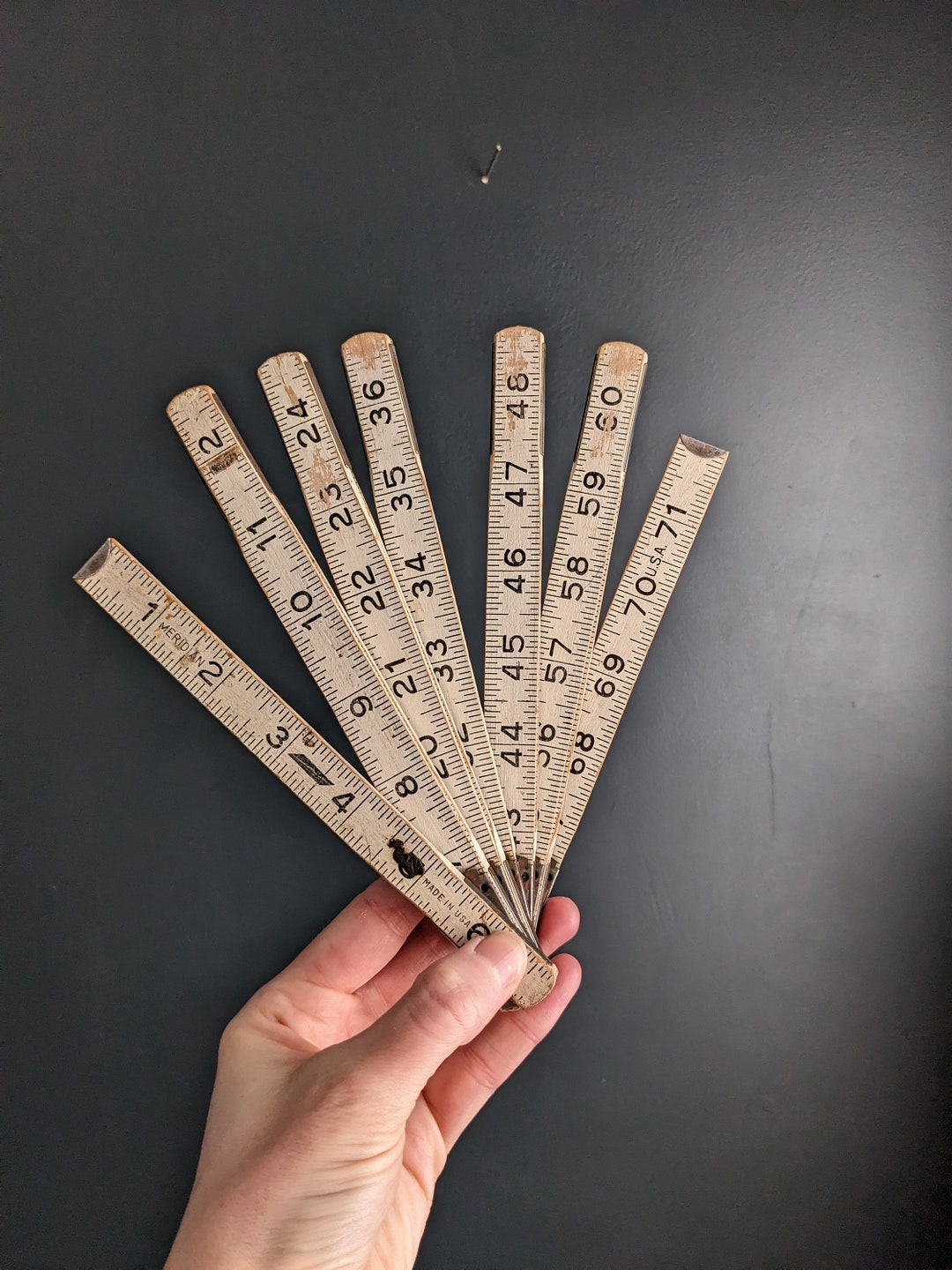 Collapsible Vintage Folding Wooden Ruler by Meridian White - Etsy