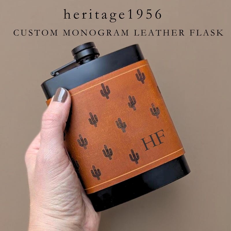 Monogram Flask - Etsy