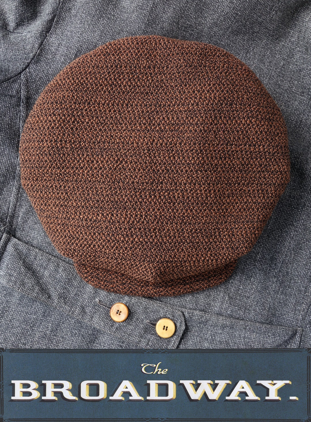 THE BROADWAY - 1910s-pattern 11.5" Diameter Flat Cap in Heavy Vintage ...