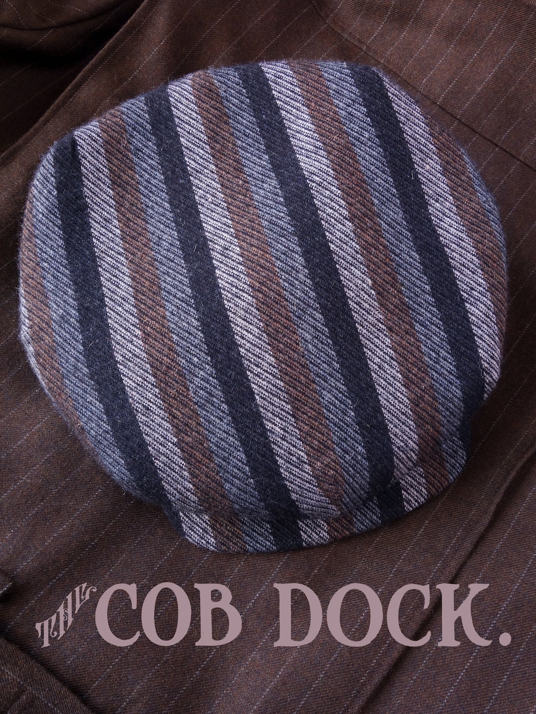The COB DOCK - 1920s-pattern One-piece Flat Cap in Vintage Striped Wool ...