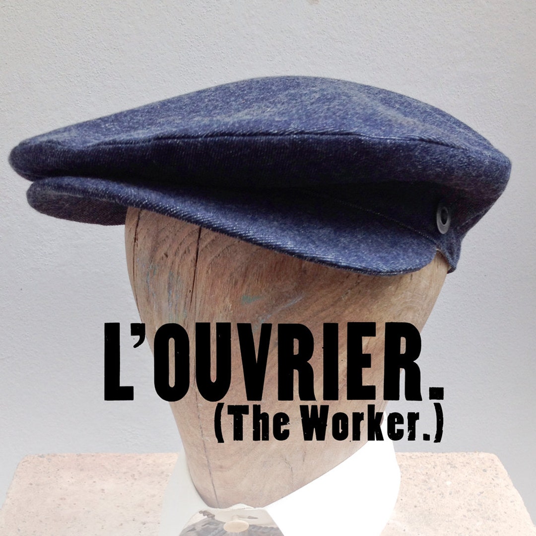 L'ouvrier (the Worker) - 1930's-pattern French Workwear Denim Flat Cap ...