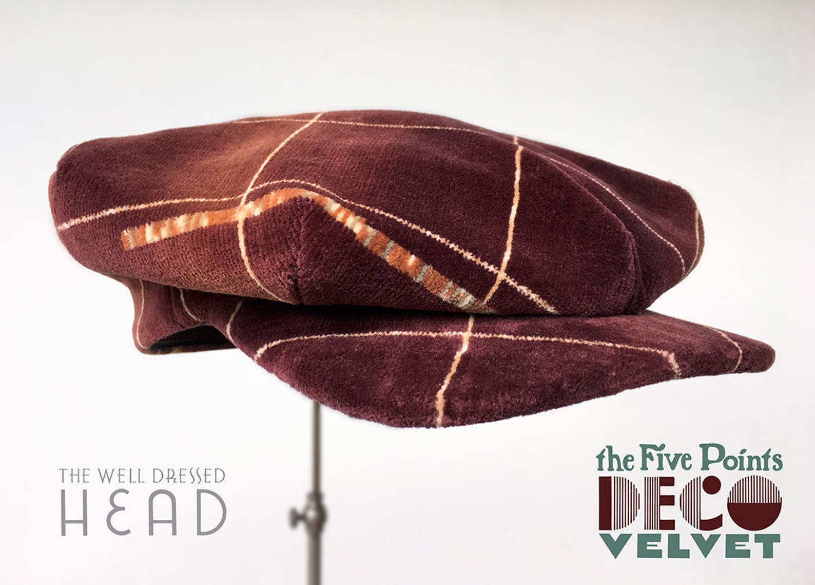 The FIVE POINTS Deco Velvet 1910s Reproduction Flat Cap in - Etsy