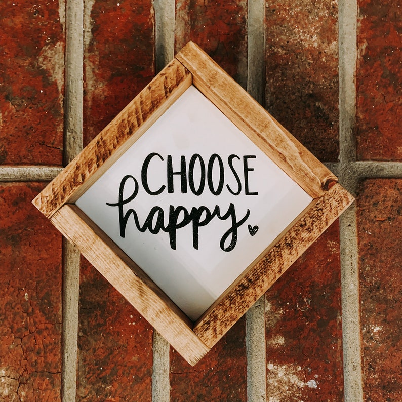 Wood Sign Choose Happy Wall Sign Office Sign Wooden Wall Decor - Etsy