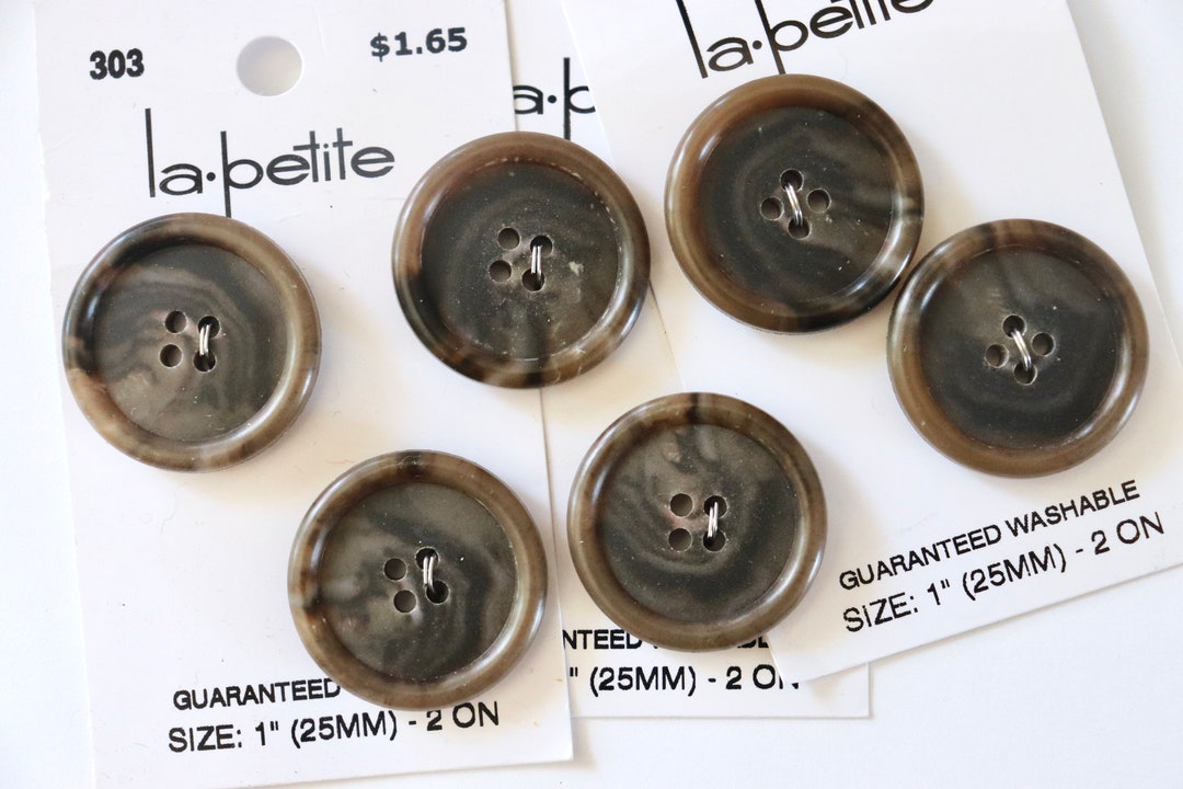 Dark Brown 4-hole Tortoise Shell Look Buttons Unused Vintage - Etsy