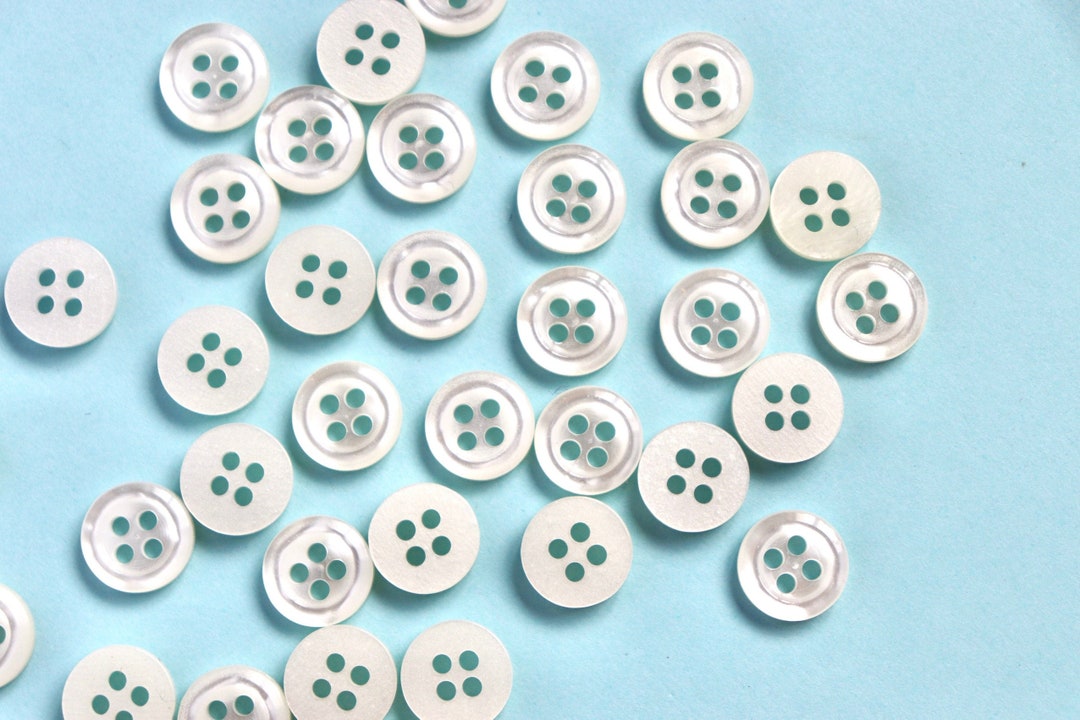 Vintage Off-white Buttons - Small 4-hole Bulk Set of 40 for Fashion or ...