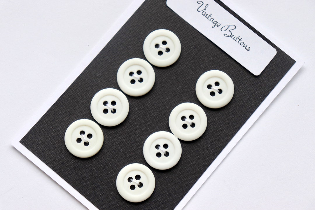 Classic White Shirt Buttons - Vintage Matte 4-hole Set of 8 - 14mm - Etsy