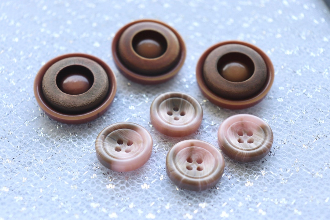 Quality Vintage Button Sets in Pink and Brown - Recycled Fashion Supply ...