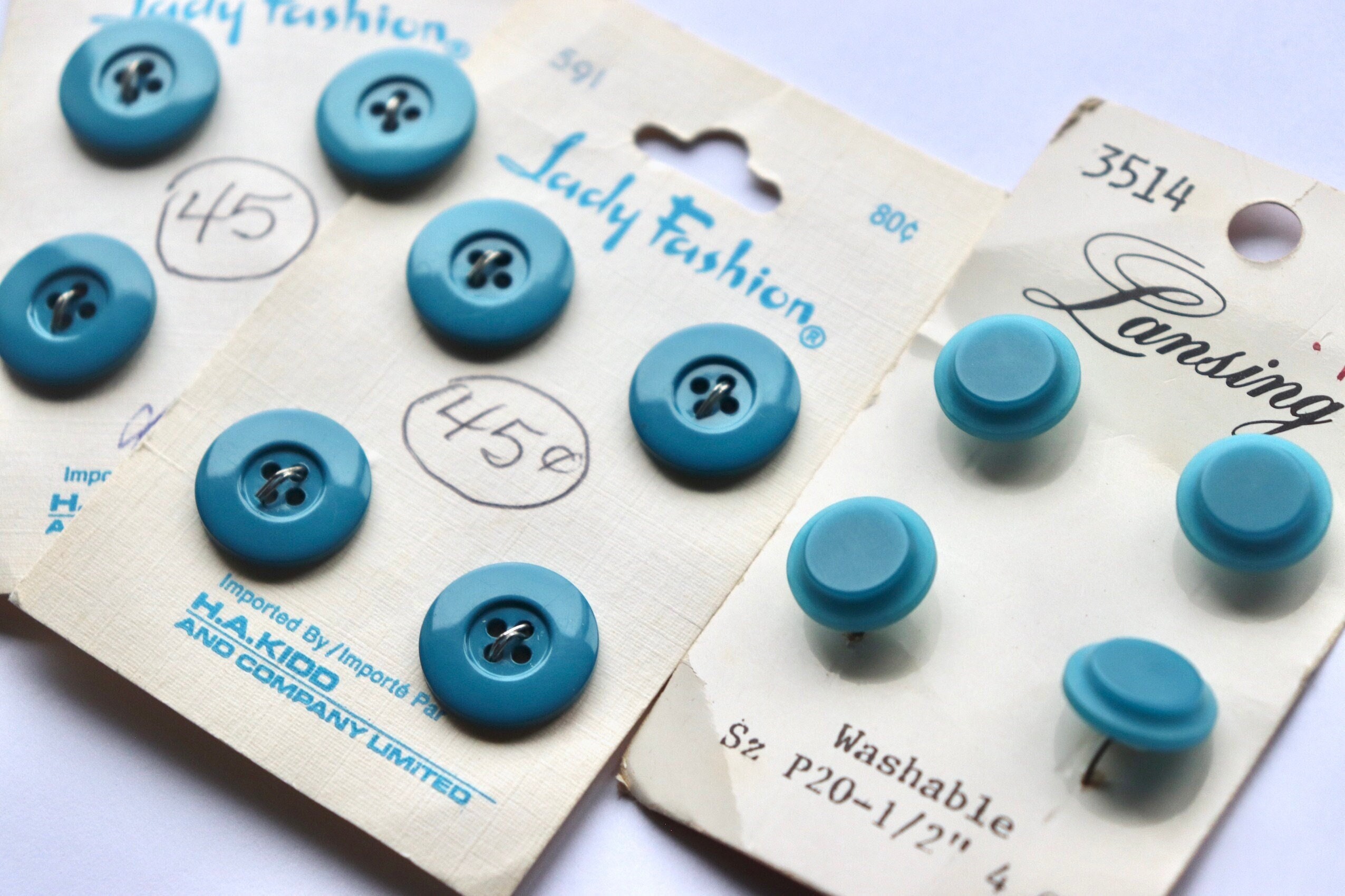 Sewing & Needlecraft 12mm 15mm Turquoise Dark Teal Blue Buttons on ...