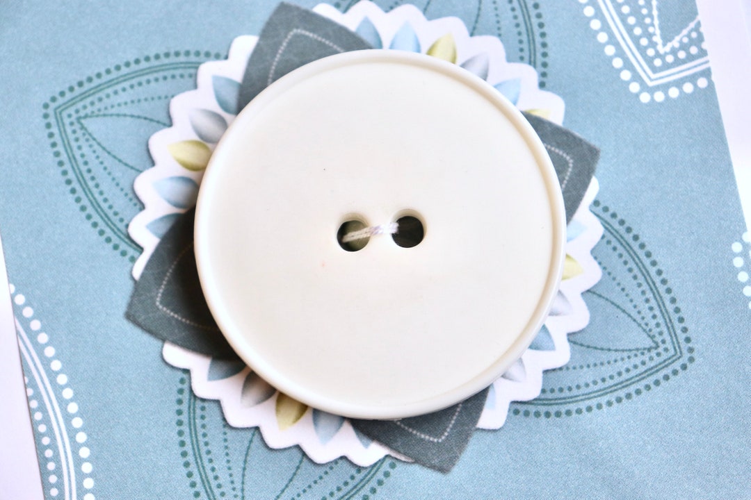 Extra Large Single Matte White Button Quality Vintage - Etsy