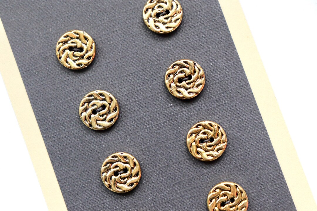 10 Gold Metal Nautical Rope Buttons - Vintage Set of 10 - 12mm - Etsy
