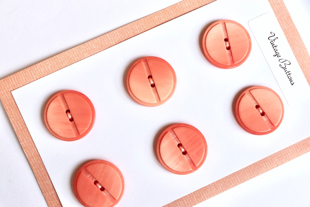 Beautiful Ombre Orange Peach Buttons - Quality Vintage 2-hole Set of 6 ...
