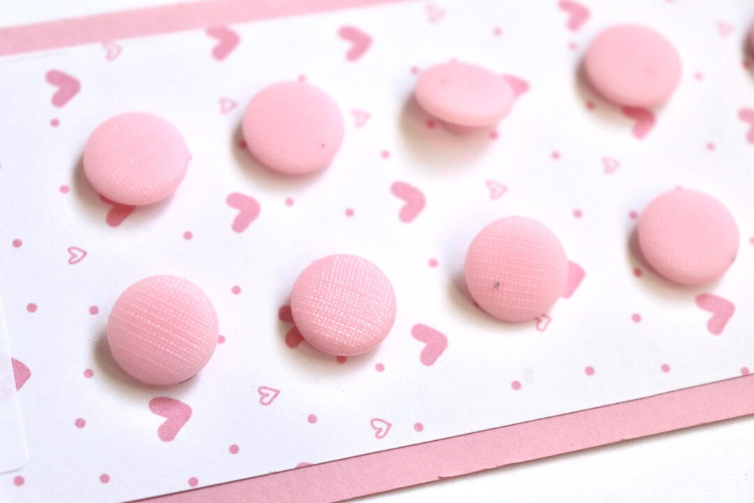 Vintage Baby Pink Buttons - Small Textured Shank Set of 10 on Card ...