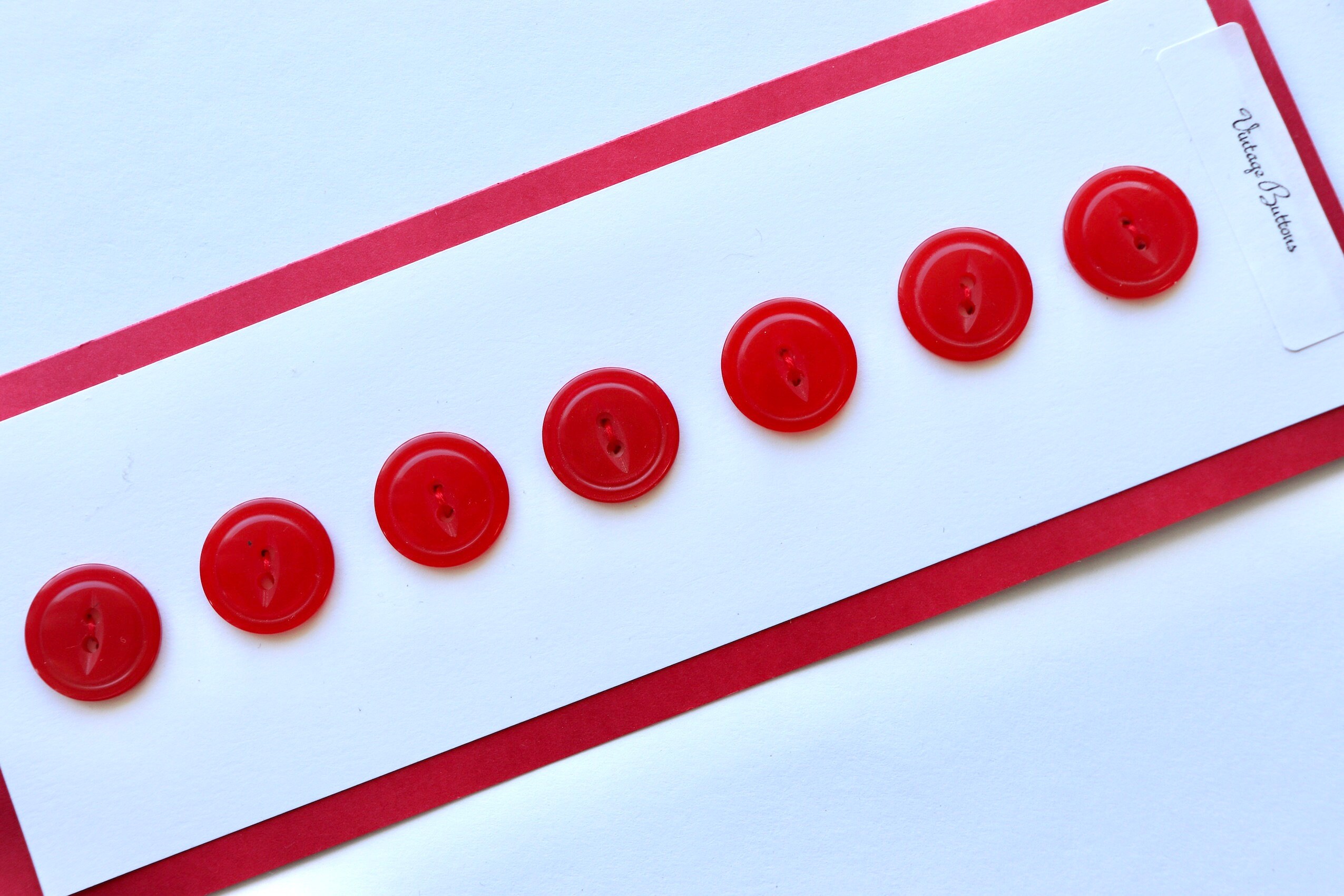 Shiny Ruby Red Plastic Buttons Beautiful Vintage Set of 7 on - Etsy