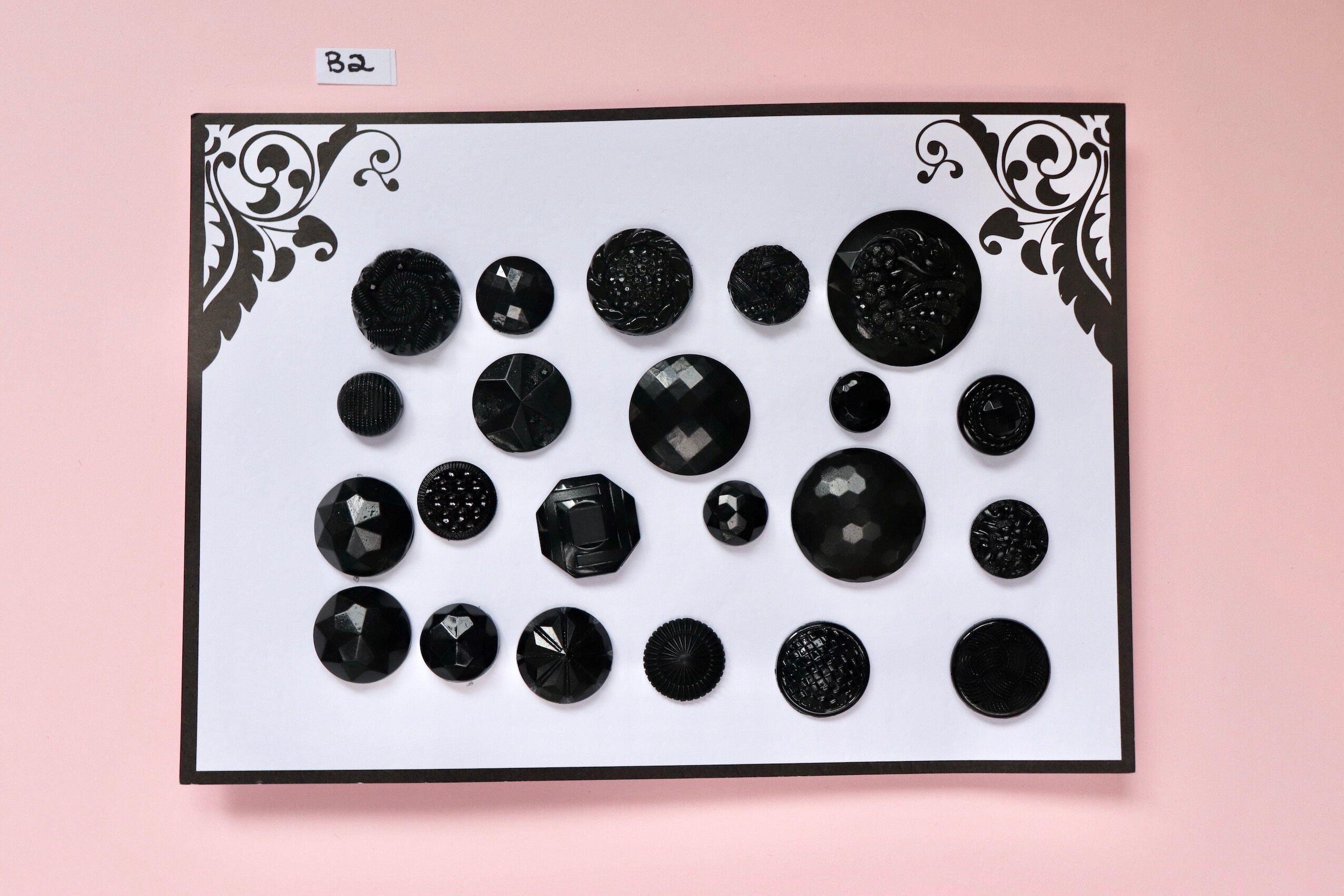 Closures & Fasteners 22mm Shiny Black Glass Look Buttons Stunning ...