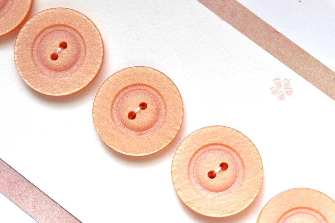 Stunning Vintage Pale Peach Buttons - Shining Plastic 2-hole Set of 4 ...