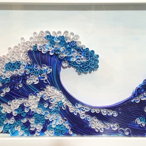 Quilled Paper Art 11x9 the Wave Nursery Decor Original - Etsy