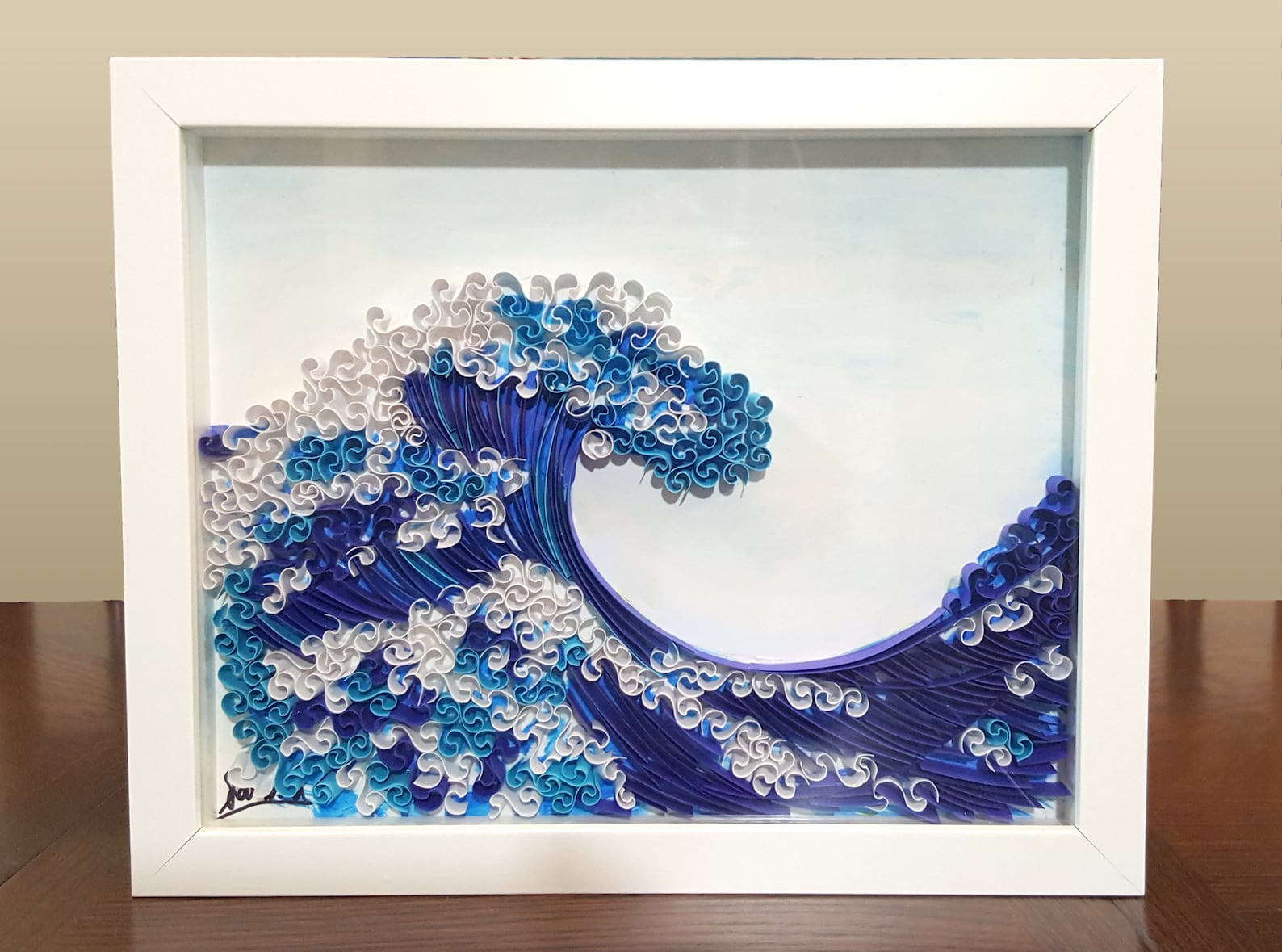 Quilled Paper Art 11x9, the Wave, Nursery Decor, Original Handmade Wall ...