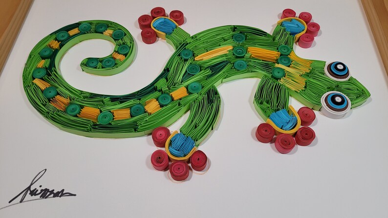 Lizard Wall Art Room Decor, Original Handmade Quilling Paper Art ...