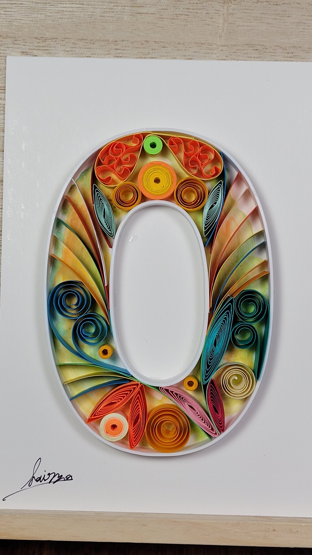 Quilled Letter O Wall Art – Personalized Monogram Gift, Handmade Framed ...