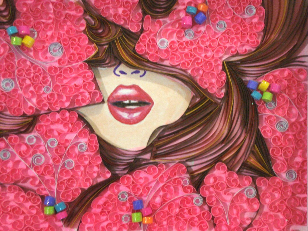 The Pink Lady - Quilling Wall Decor - Unique Gift - Paper Quilling ...