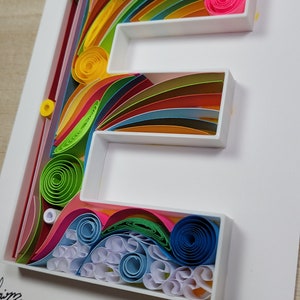Letter E/quilling Wall Paper Art/custom/paper Art, E, Monogram, Framed ...
