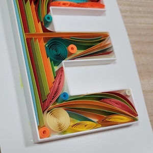 Custom Quilled Letter E Wall Art – Personalized Monogram Gift, Handmade ...