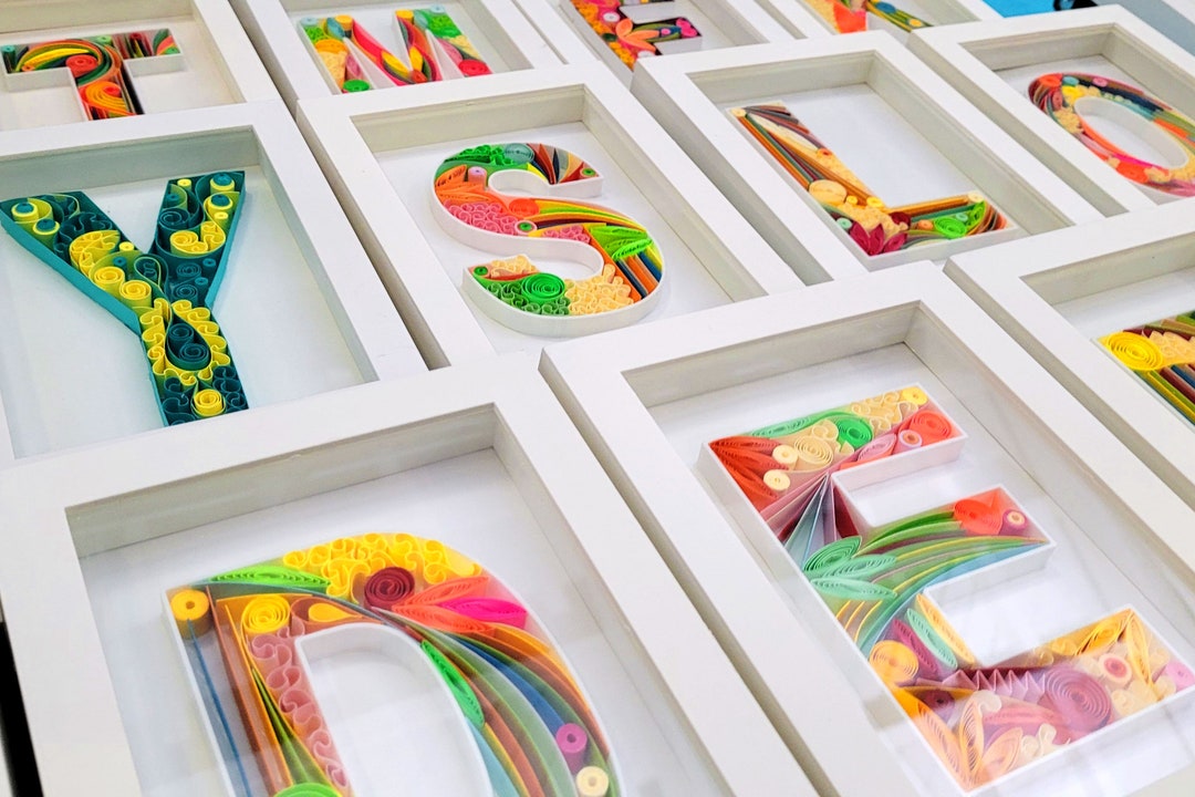 Initial Letters – Quilling Paper Art – Personalised – Custom – Framed ...