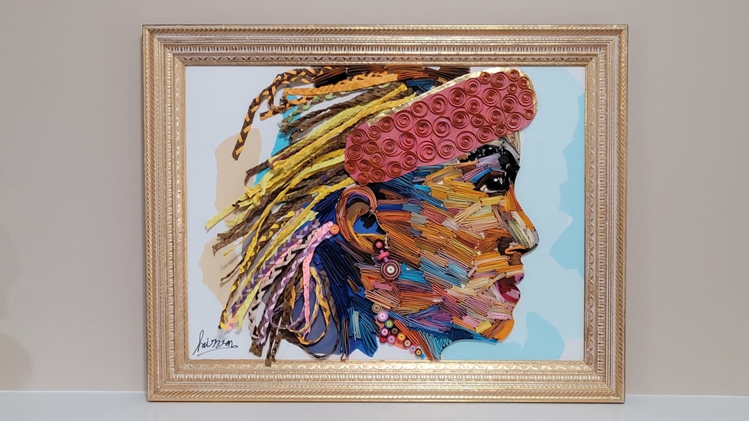 Woman With Beret Hat - Quilling Wall Decor -unique Gift -paper Quilling ...