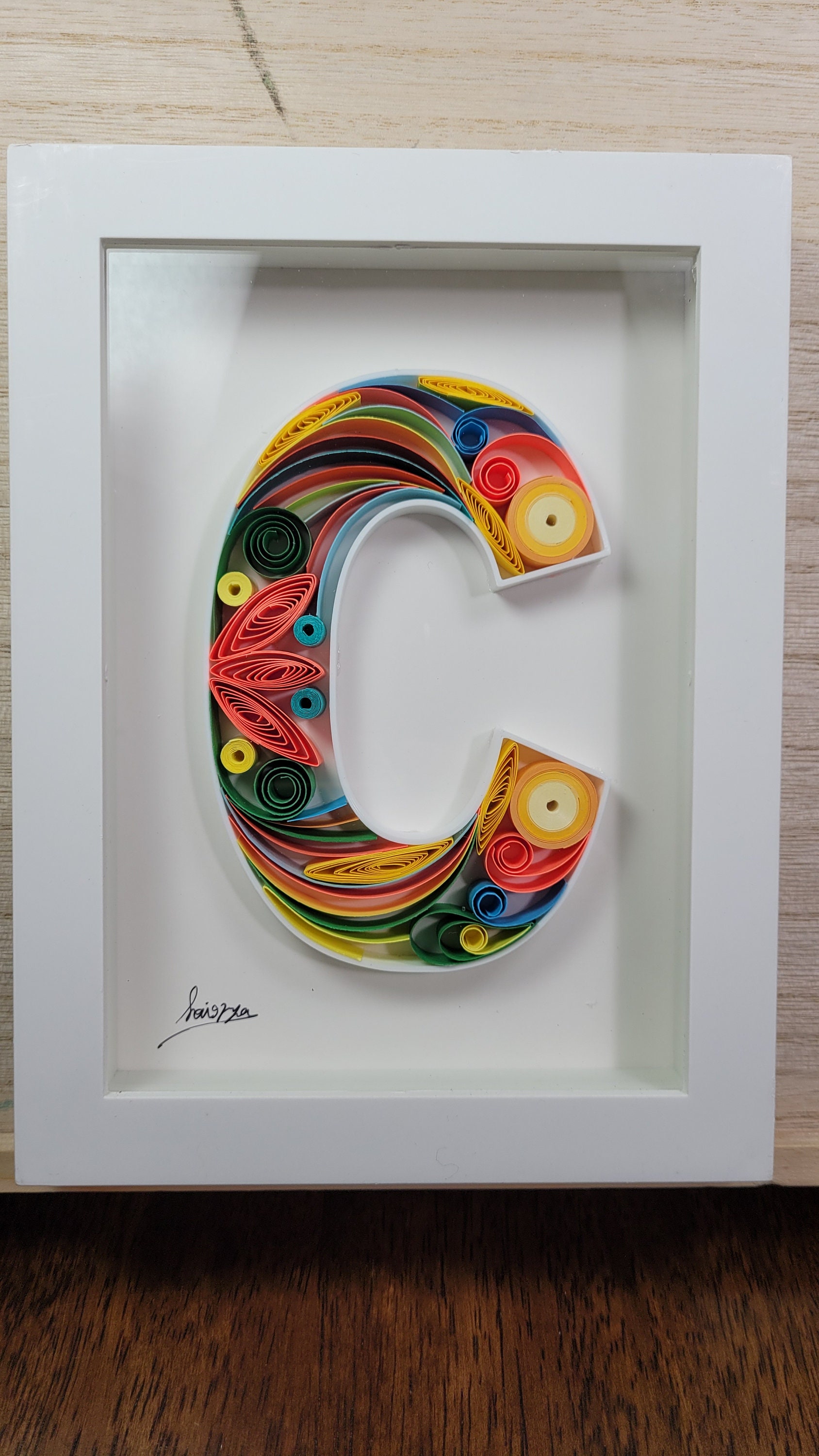 Custom Quilled Letter C Wall Art – Personalized Monogram Gift, Handmade ...