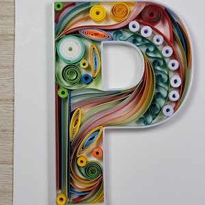 P Quilled Wall Paper Art Letter P Quilling Paper Art Personalised ...