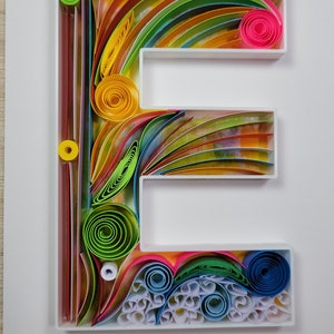Custom Quilled Letter E Wall Art – Personalized Monogram Gift, Handmade ...
