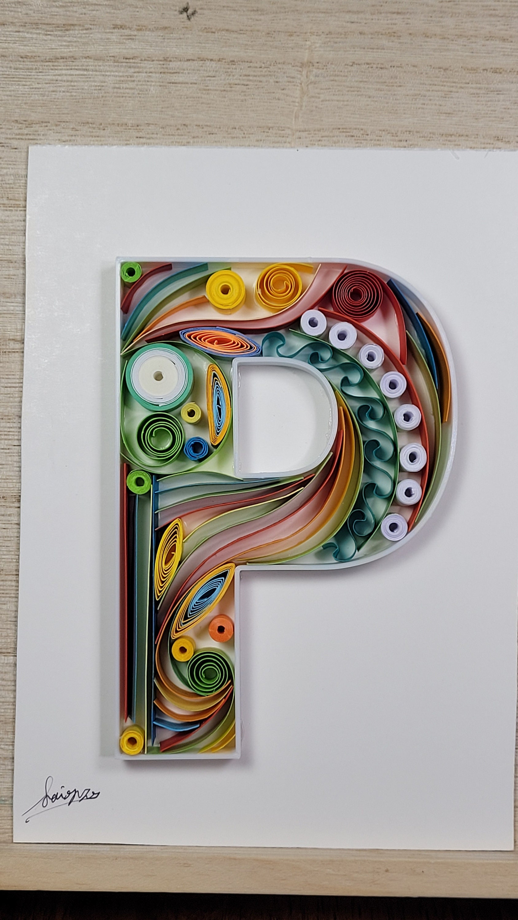 P Quilled Wall Paper Art Letter P Quilling Paper Art Personalised ...