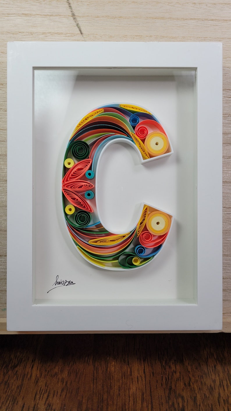 Custom Quilled Letter C Wall Art – Personalized Monogram Gift, Handmade ...