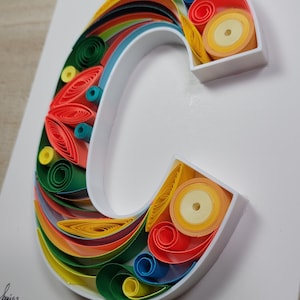 Letter C Quilling Wall Paper Art, Custom, Framed, Monogram ...