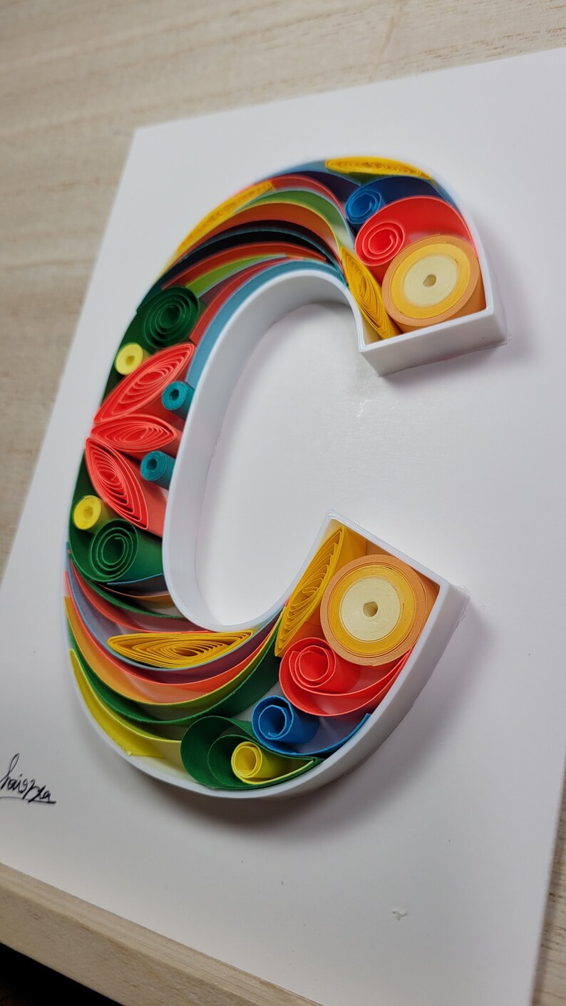 Custom Quilled Letter C Wall Art – Personalized Monogram Gift, Handmade ...