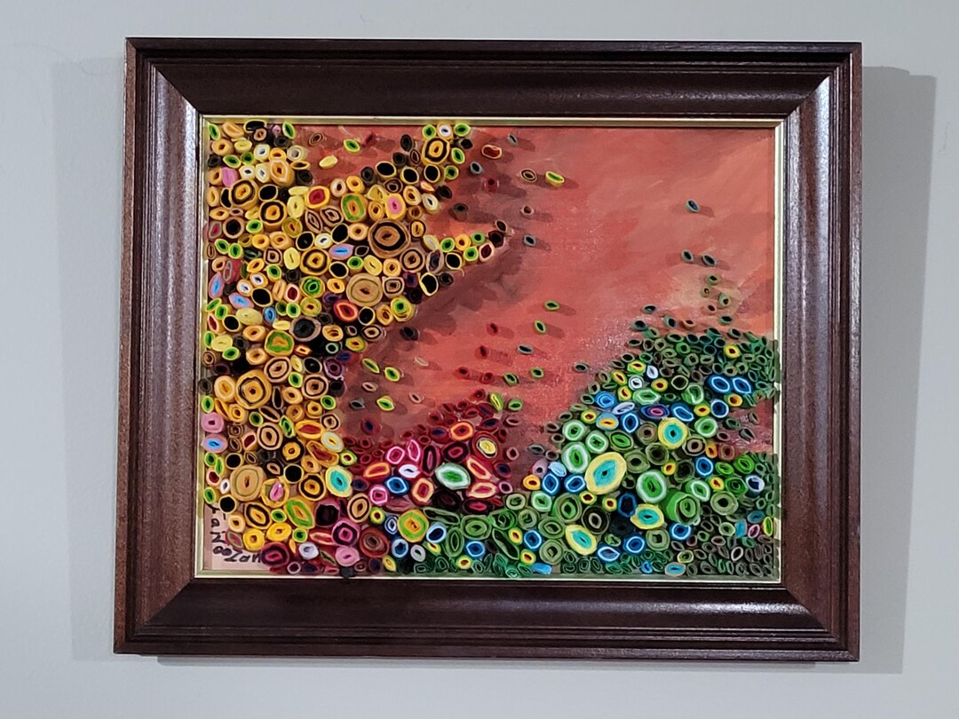 Quilling Art 'sunset on the Beach' - Paper Wall Art -unique Gift -paper ...