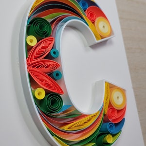 Custom Quilled Letter C Wall Art – Personalized Monogram Gift, Handmade ...