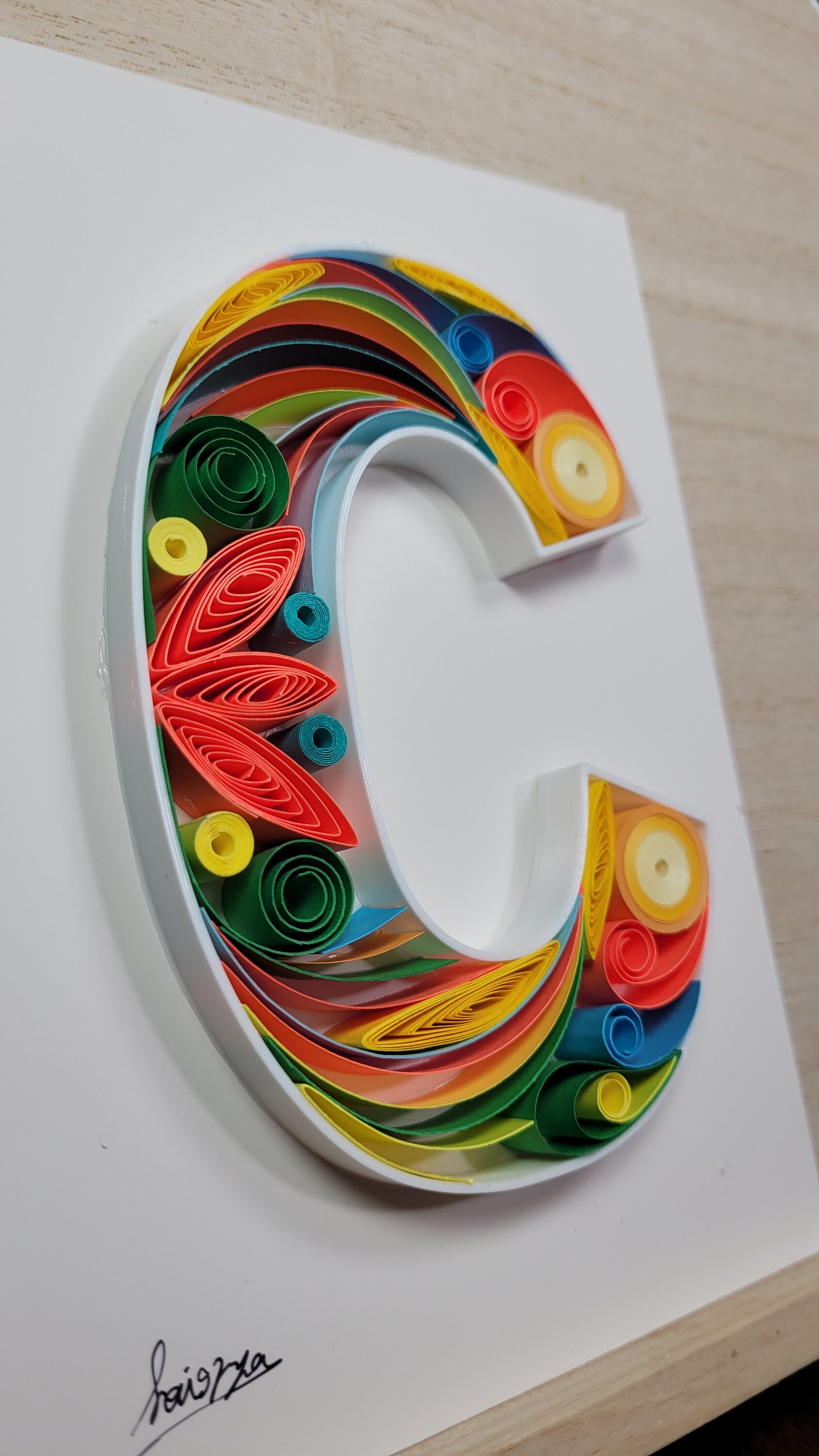 Custom Quilled Letter C Wall Art – Personalized Monogram Gift, Handmade ...