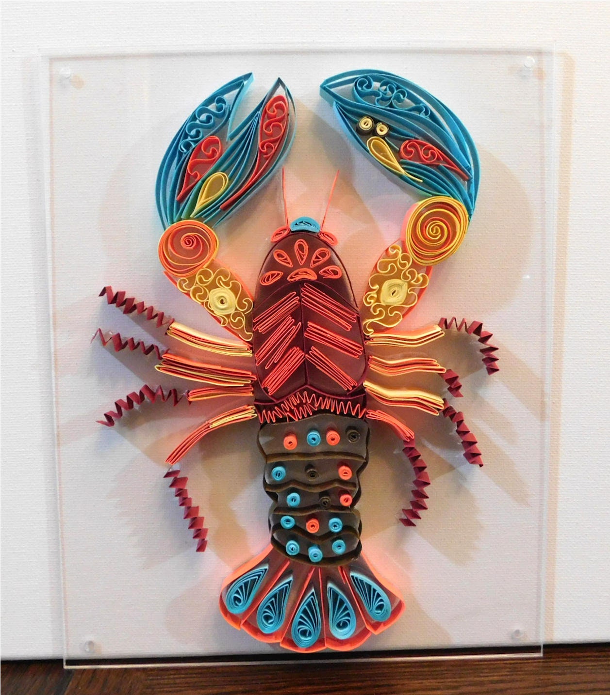 Lobster 108 in Handmade Transparent Frame Original Handmade Quilled ...