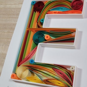 Custom Quilled Letter E Wall Art – Personalized Monogram Gift, Handmade ...