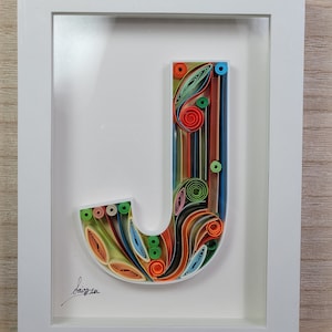 J Quilling Wall Paper Art Letter J Paper Art Personalized Monogram Gift ...