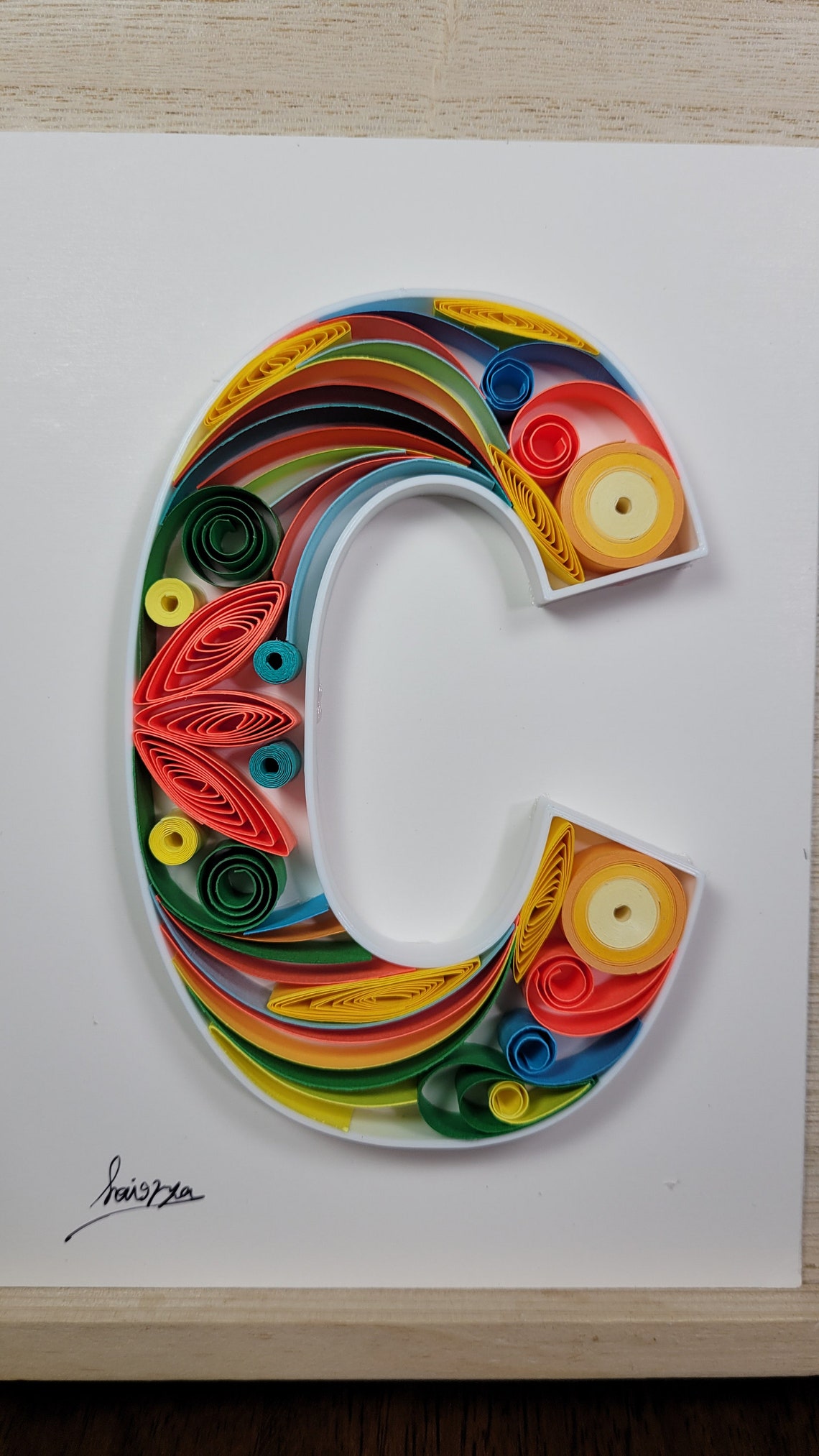 Custom Quilled Letter C Wall Art – Personalized Monogram Gift, Handmade ...