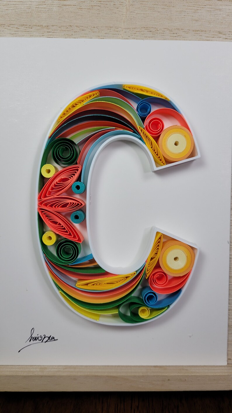 Custom Quilled Letter C Wall Art – Personalized Monogram Gift, Handmade ...