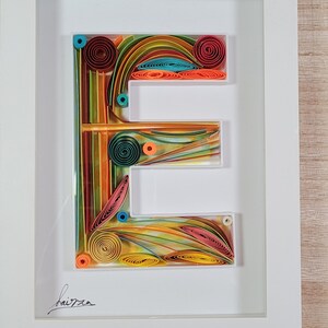 Custom Quilled Letter E Wall Art – Personalized Monogram Gift, Handmade ...