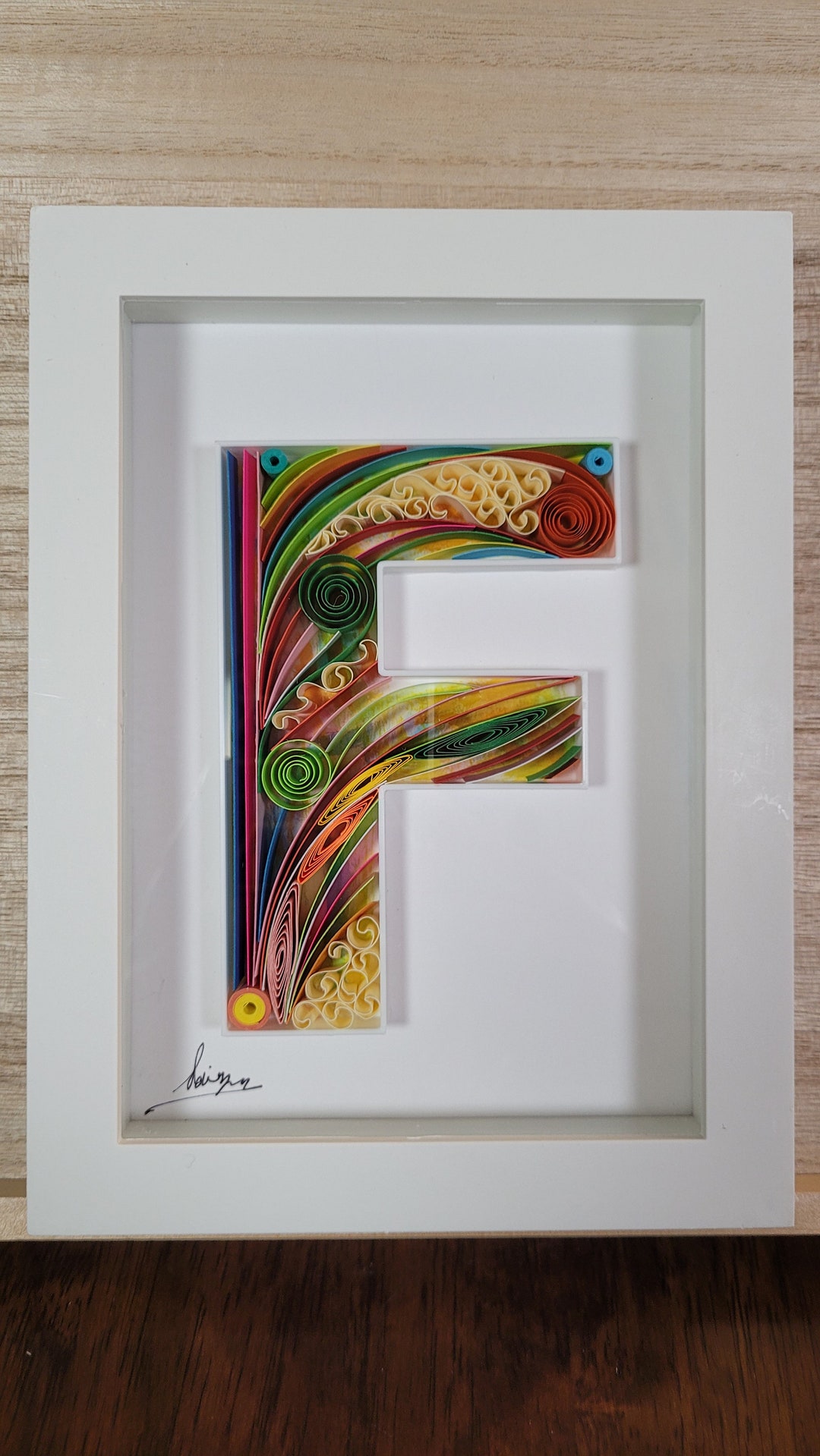 Custom Quilled Letter E Wall Art – Personalized Monogram Gift, Handmade ...