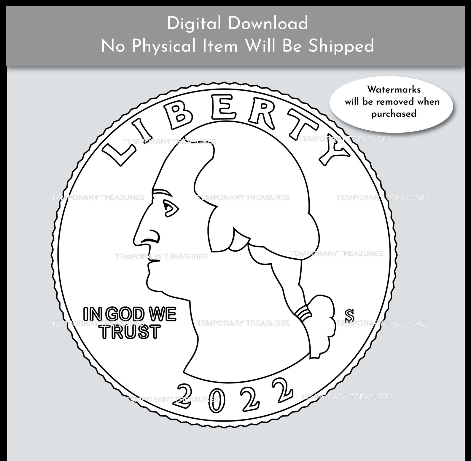Quarter Digital Download Clipart for Commercial or Personal Use Svg ...