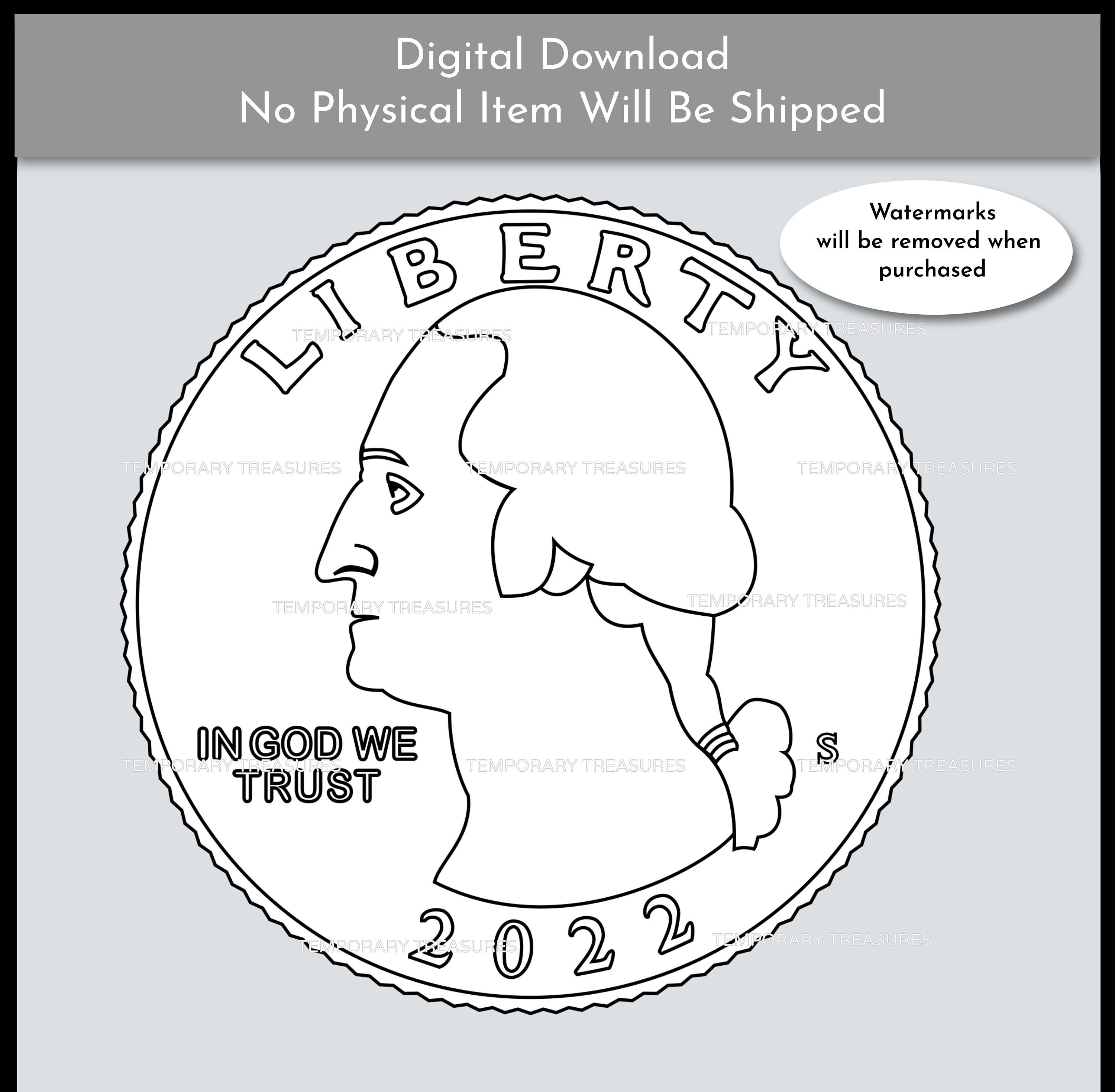 Quarter Digital Download Clipart for Commercial or Personal Use Svg ...