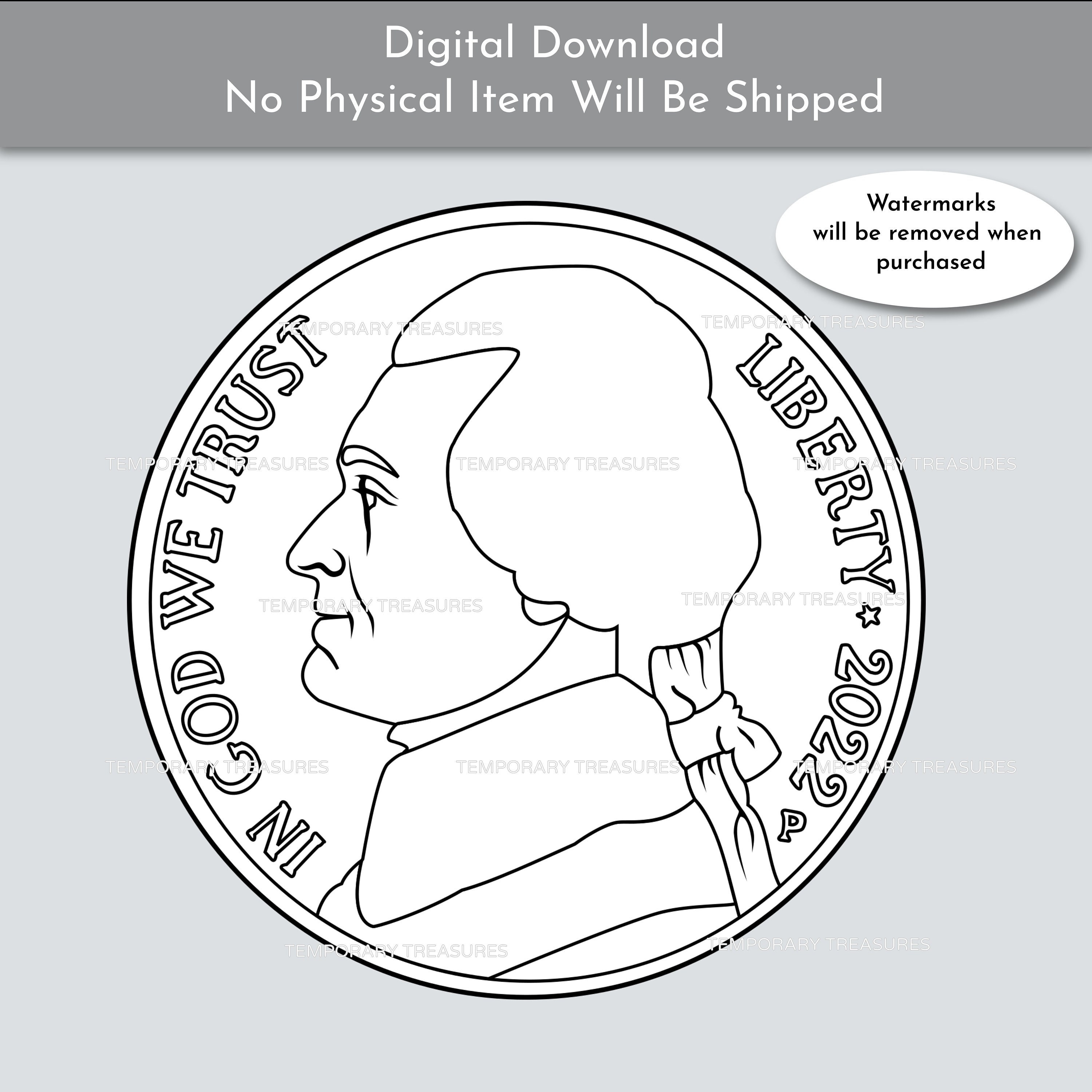 Nickel, US Coin, Digital Download Clipart for Commercial or Personal ...
