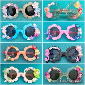 Mermaid Sunglasses, Kids Sunglasses, Flower Sunglasses, Personalized ...